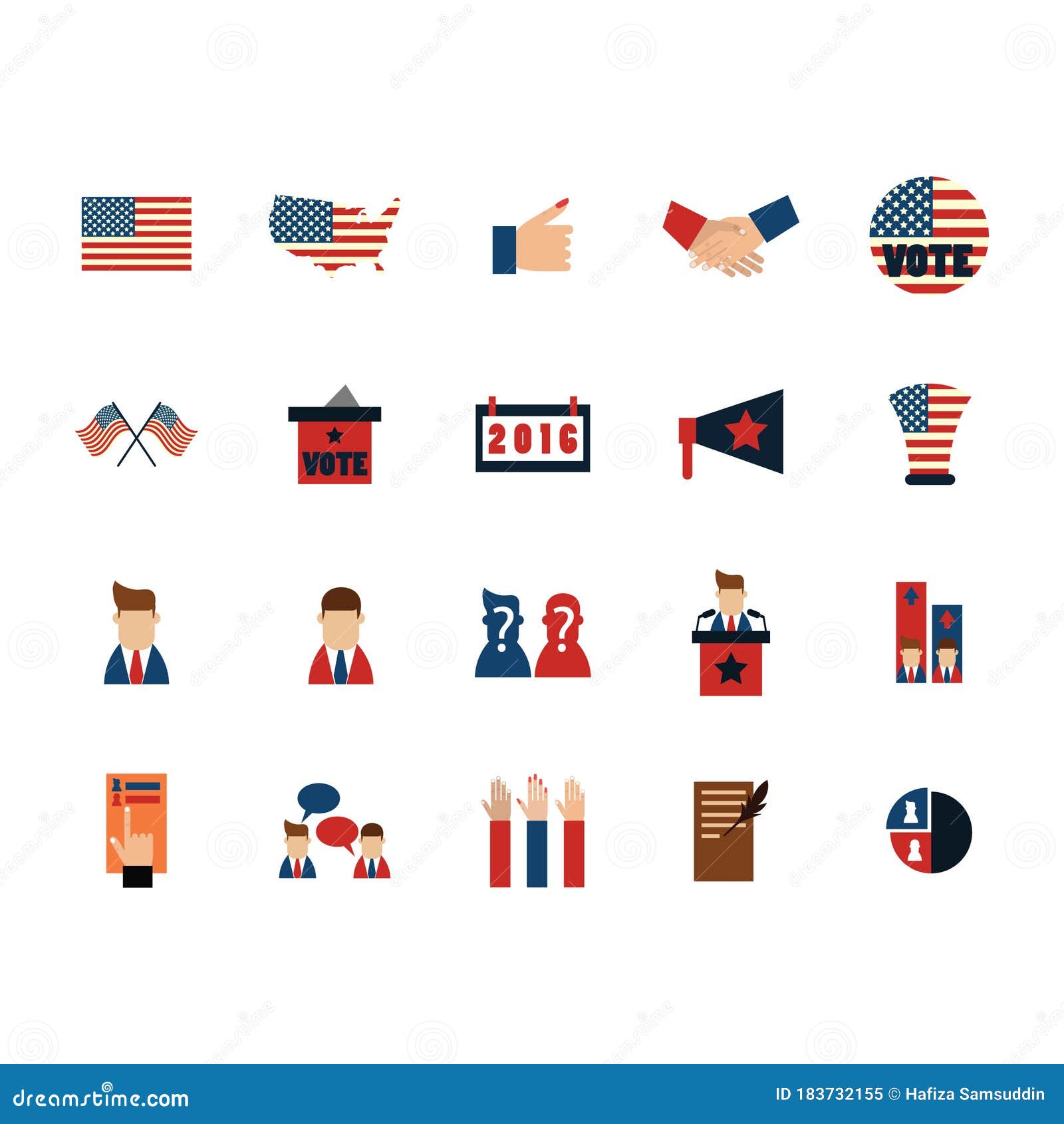 Set of Election Icons. Vector Illustration Decorative Background Design ...