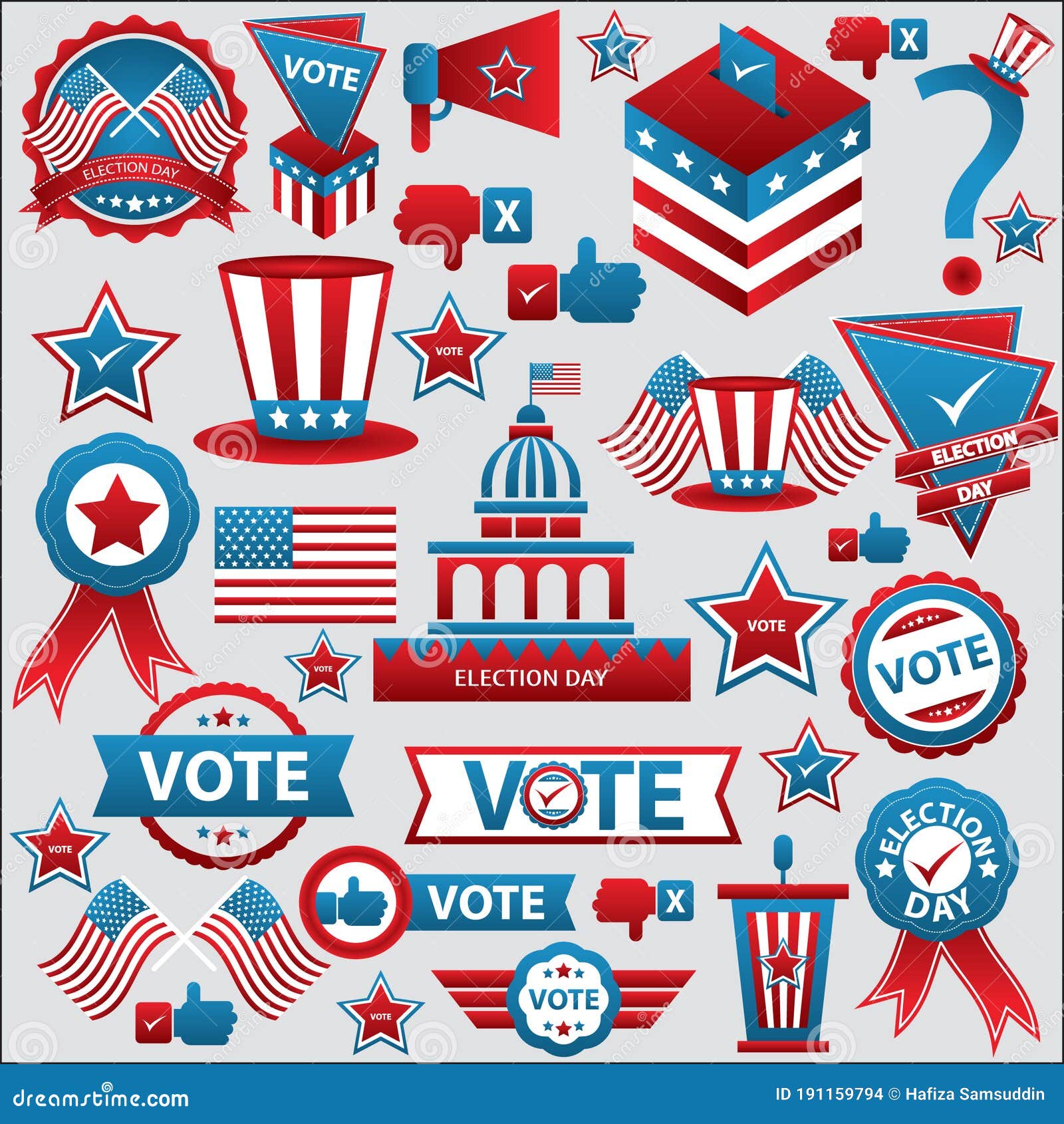 Set of Election Icons. Vector Illustration Decorative Design Stock ...