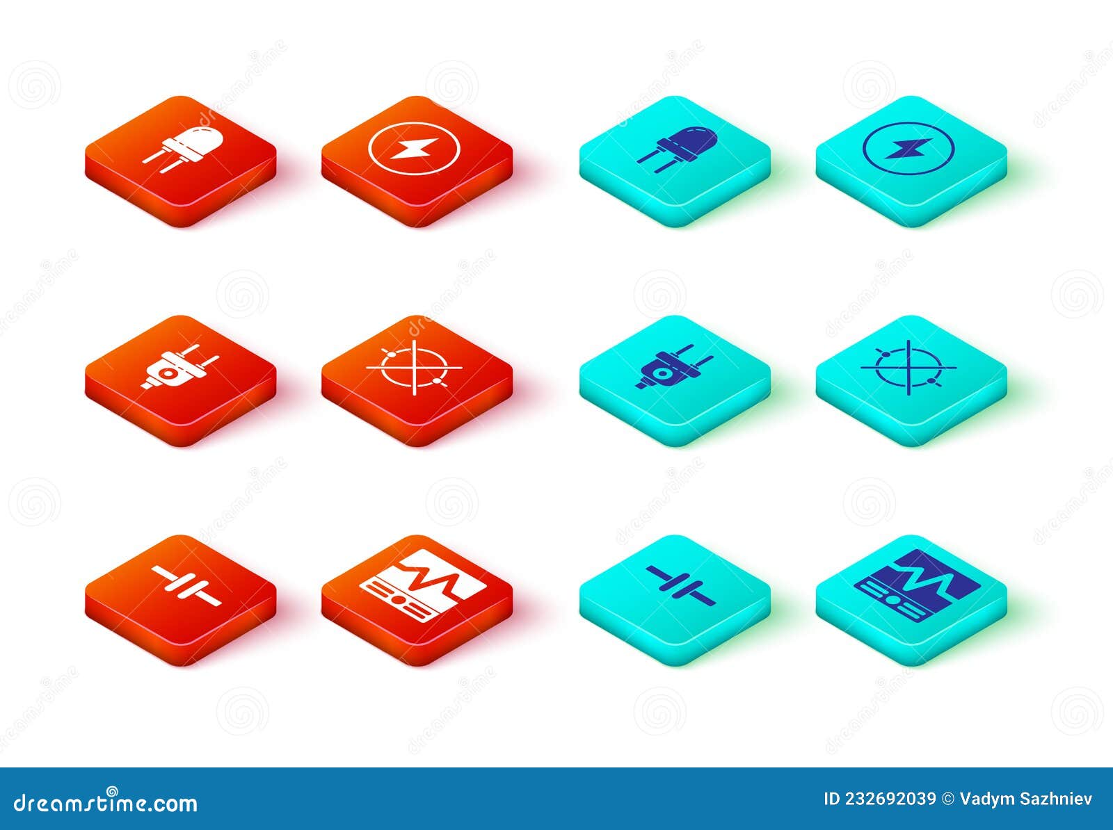 Set Electric Circuit Scheme, Electrical Measuring Instruments, Plug ...