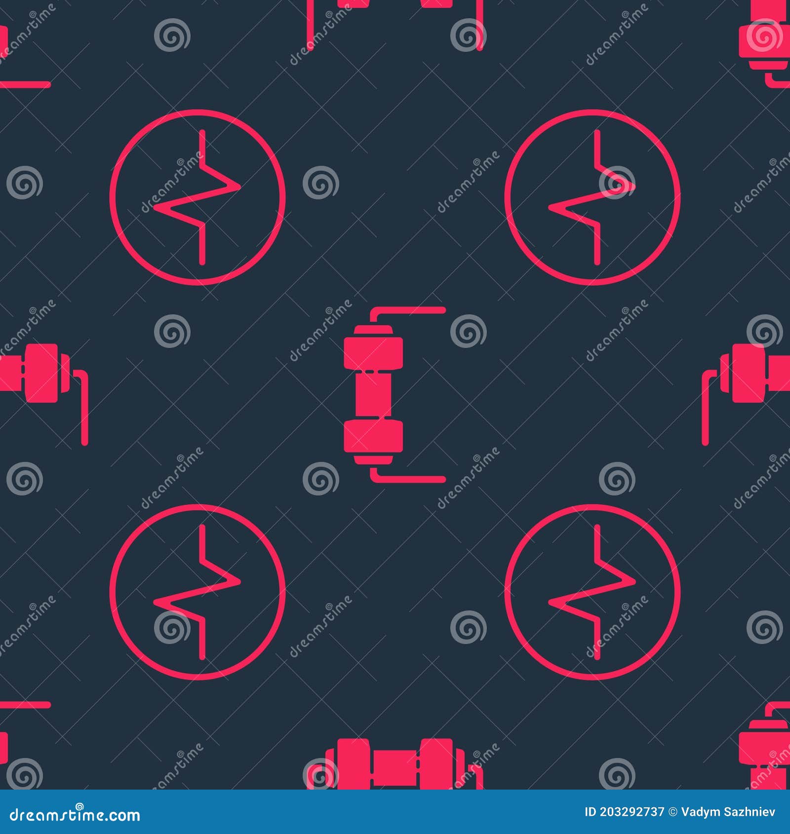 Set Electric Circuit Scheme and Resistor Electricity on Seamless ...