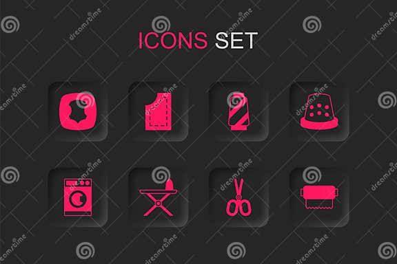 Set Electric Iron and Ironing Board, Sewing Pattern, Leather, Scissors ...