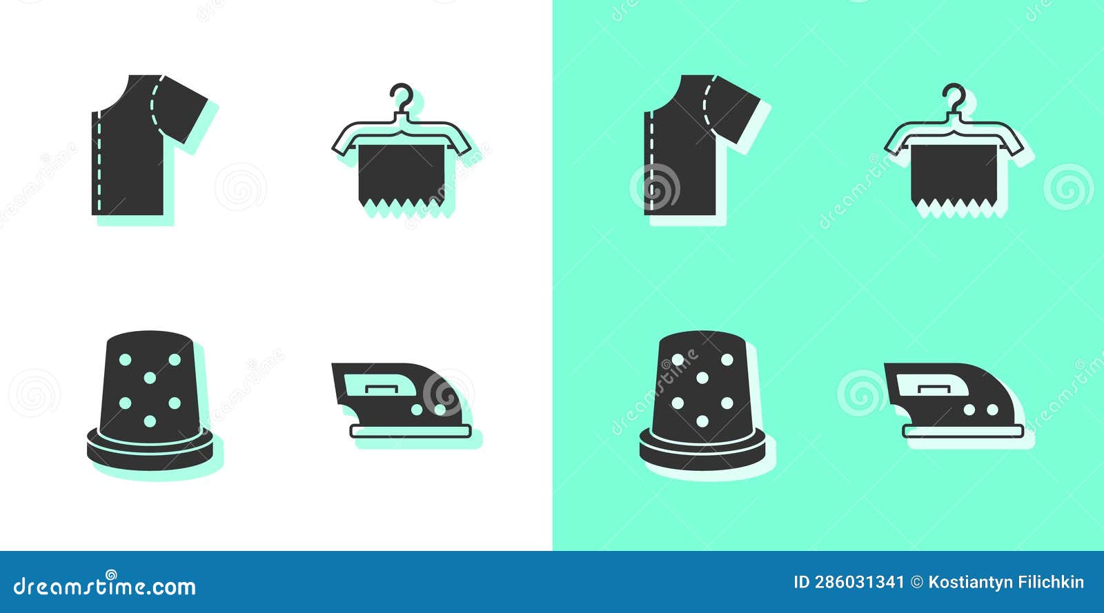 Set Electric Iron, Sewing Pattern, Thimble for Sewing and Hanger ...