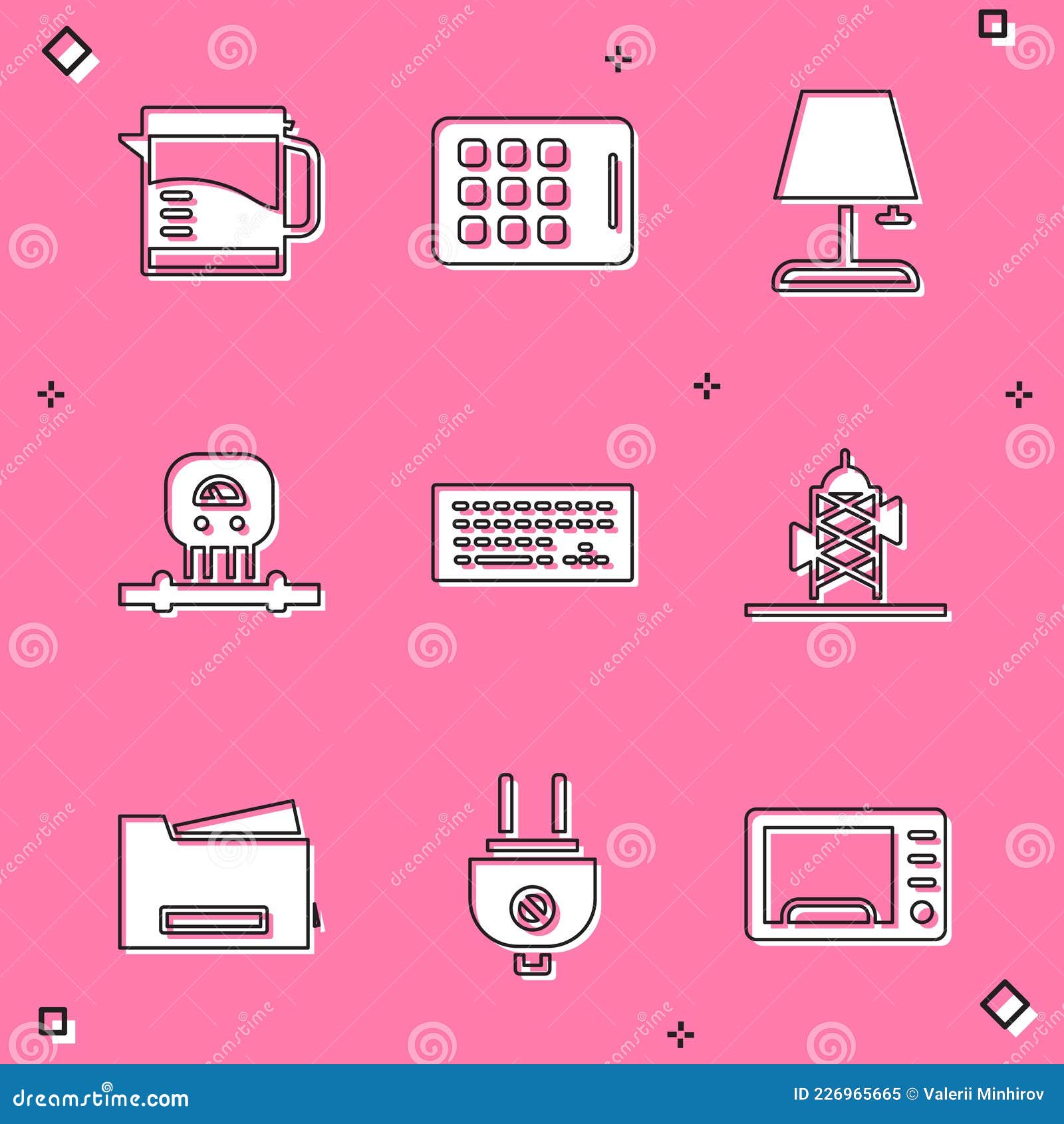 Set Electric Kettle, Graphic Tablet, Table Lamp, Smart Sensor, Keyboard ...