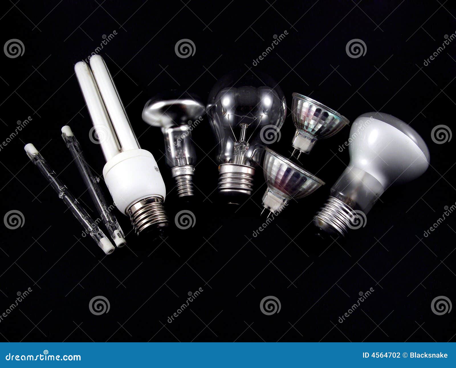 Set of Electric Light Bulbs Stock Photo - Image of light, watts: 4564702