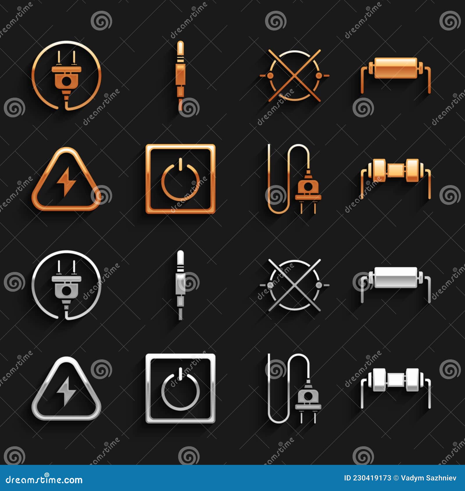 Set Electric Light Switch, Resistor Electricity, Plug, High Voltage ...