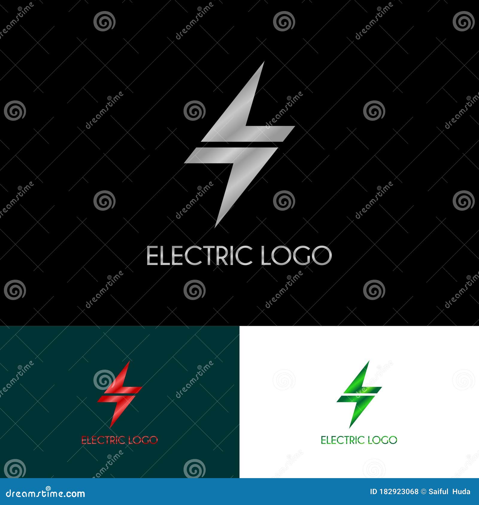 Set of Electric Logo Template Simple Logo Design Vector. Stock Vector ...