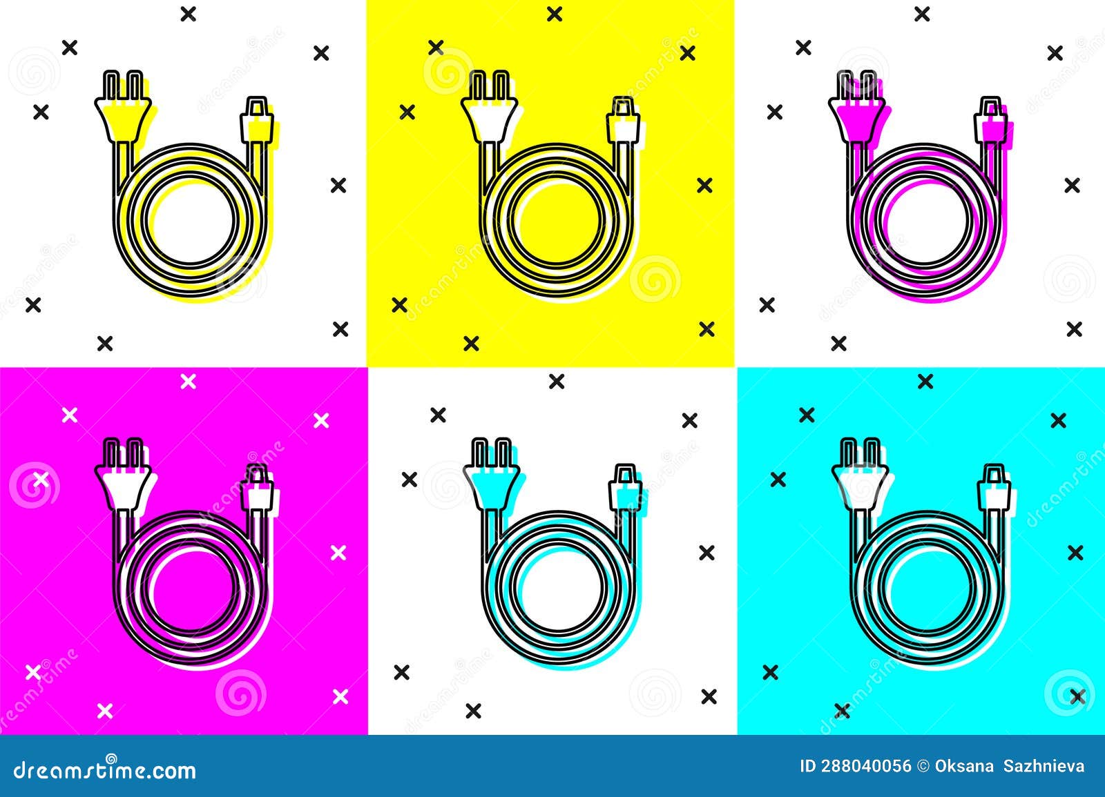 Set Electric Plug Icon Isolated on Color Background. Concept of ...