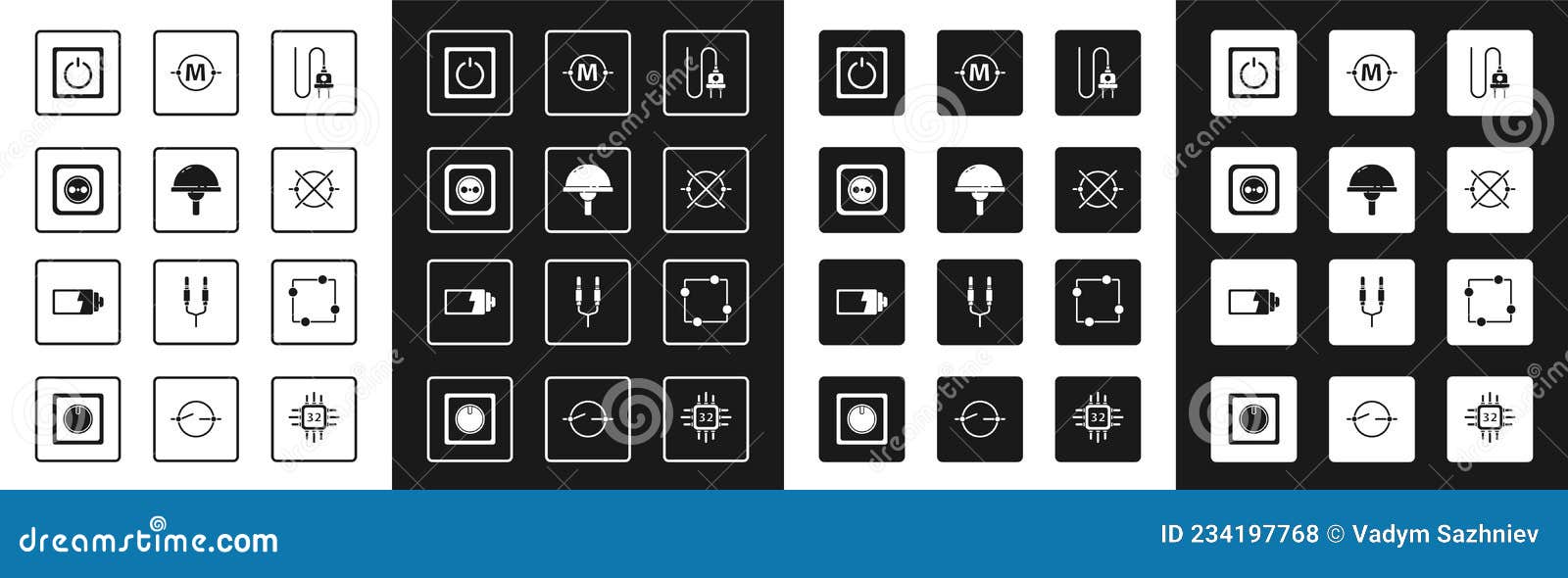 Set Electric Plug, Light Emitting Diode, Electrical Outlet, Light ...