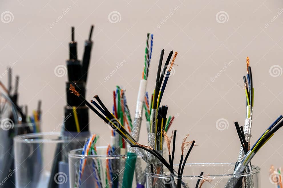 Set of Electrical Cables and Copper Wires in Insulation Stock Image ...