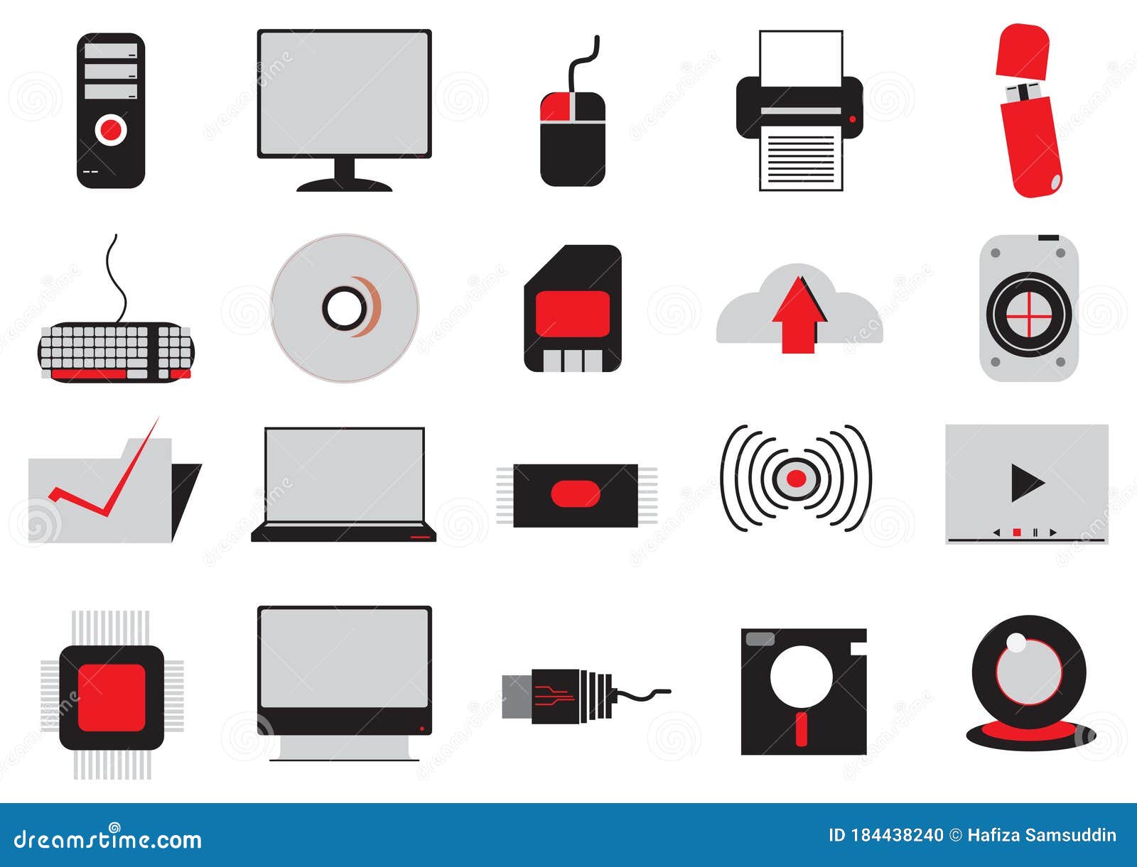 Set of Electrical Gadgets. Vector Illustration Decorative Background ...