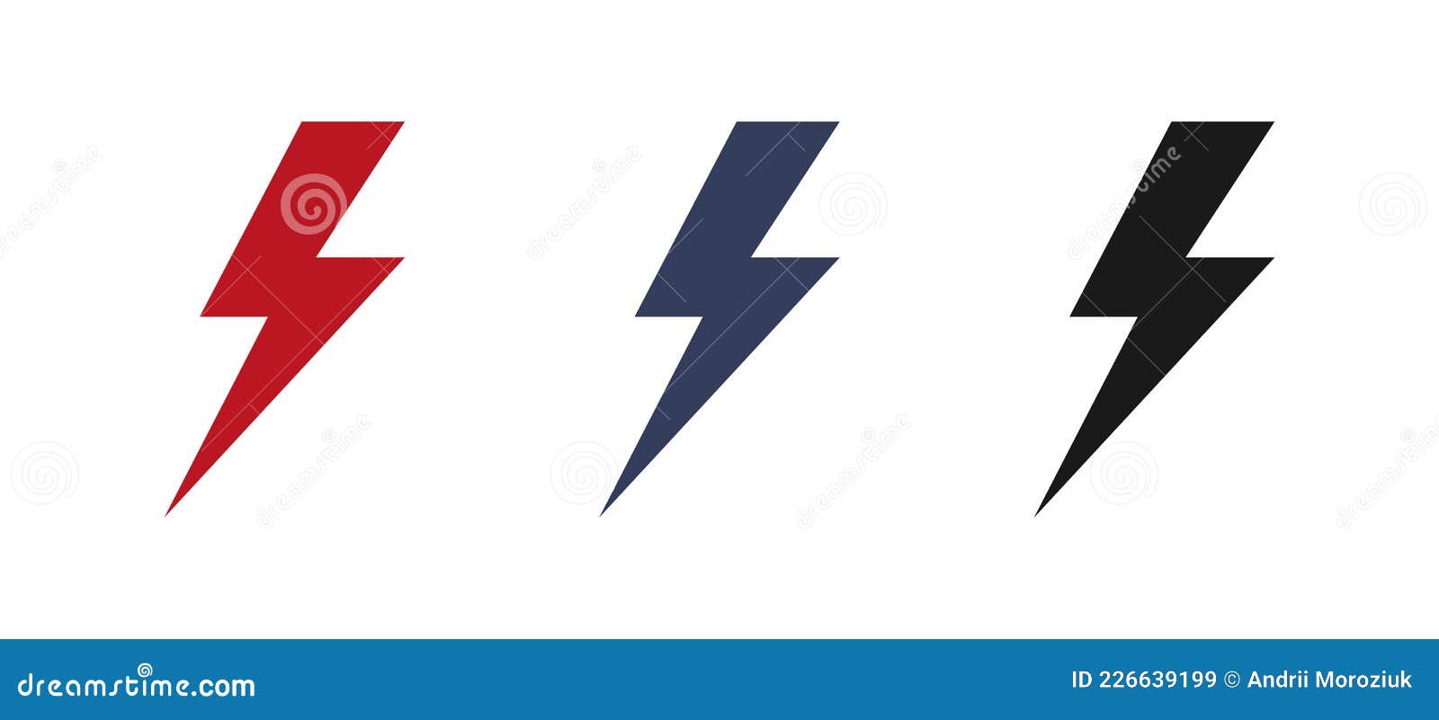 Set of Electrical Lightning Logo Designs. Thunder Icons Stock ...