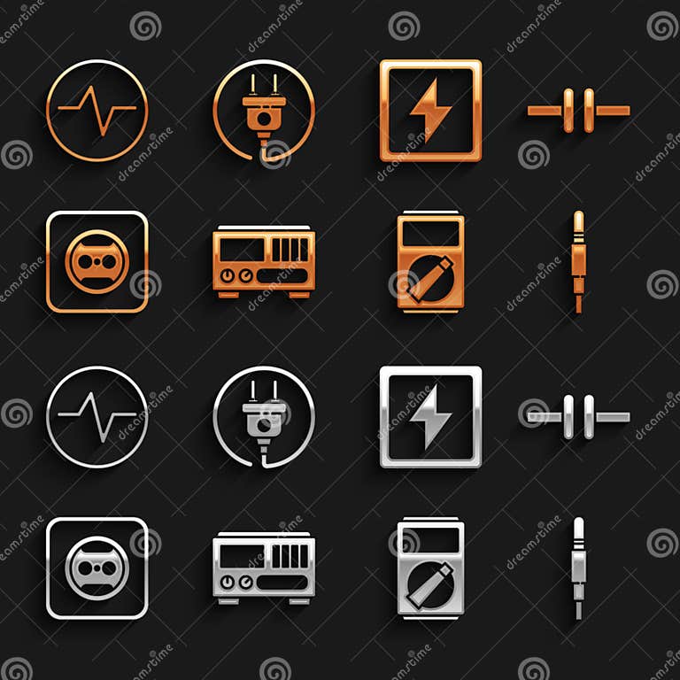 Set Electrical Measuring Instruments, Circuit Scheme, Audio Jack ...