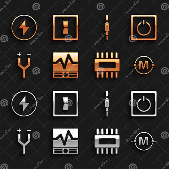 Set Electrical Measuring Instruments, Light Switch, Circuit Scheme ...