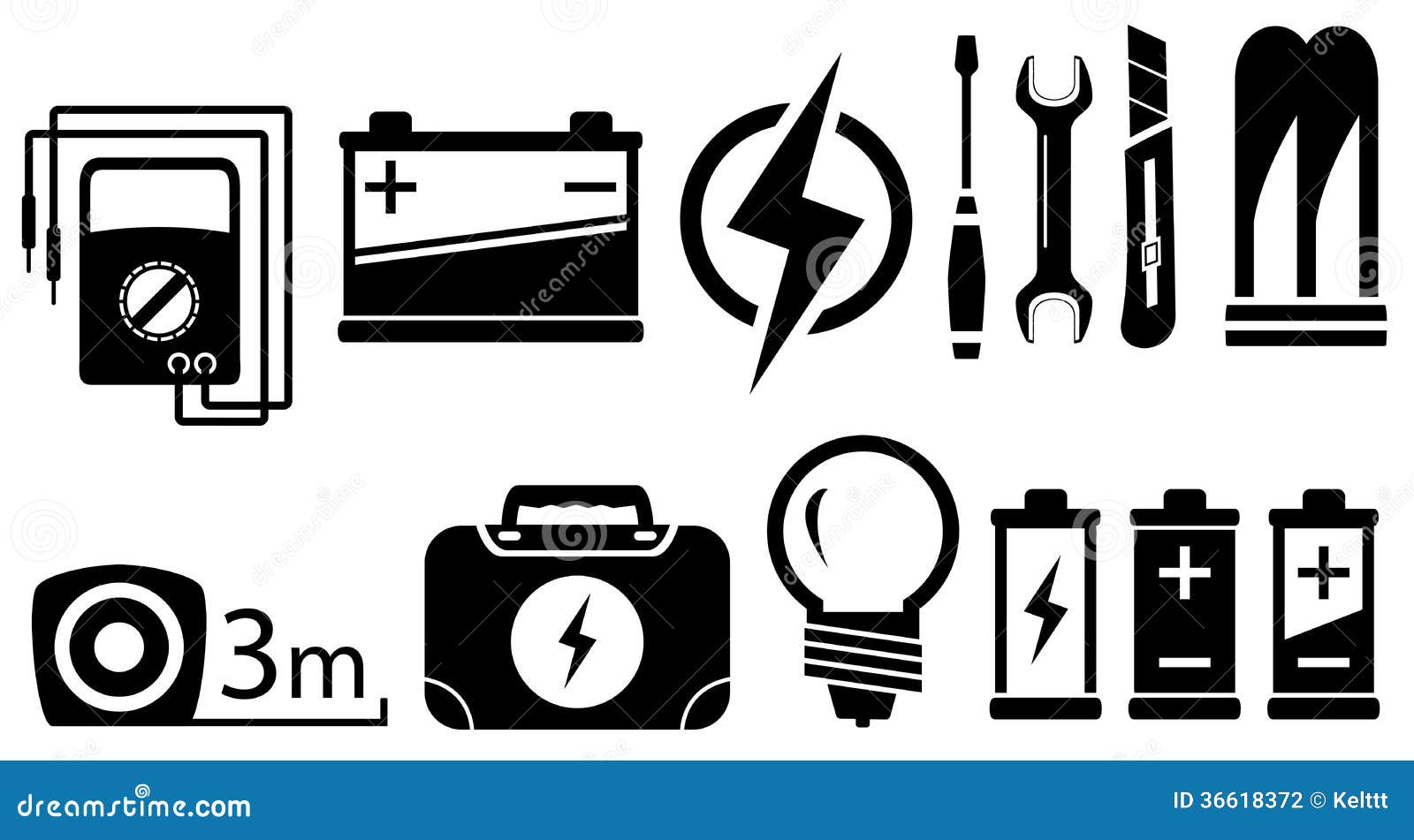 Set electrical objects stock vector. Illustration of electric - 36618372