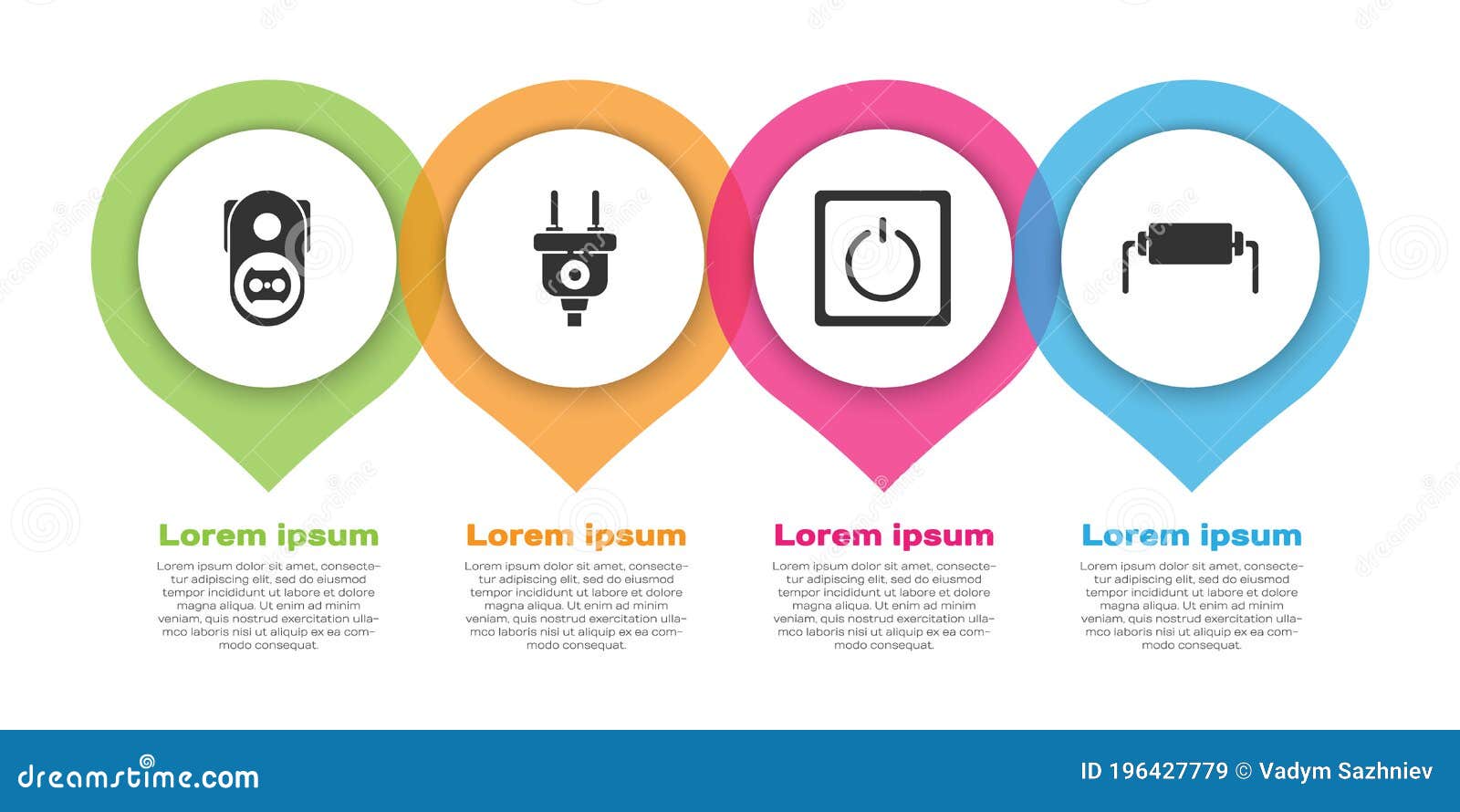 Set Electrical Outlet, Electric Plug, Electric Light Switch and ...