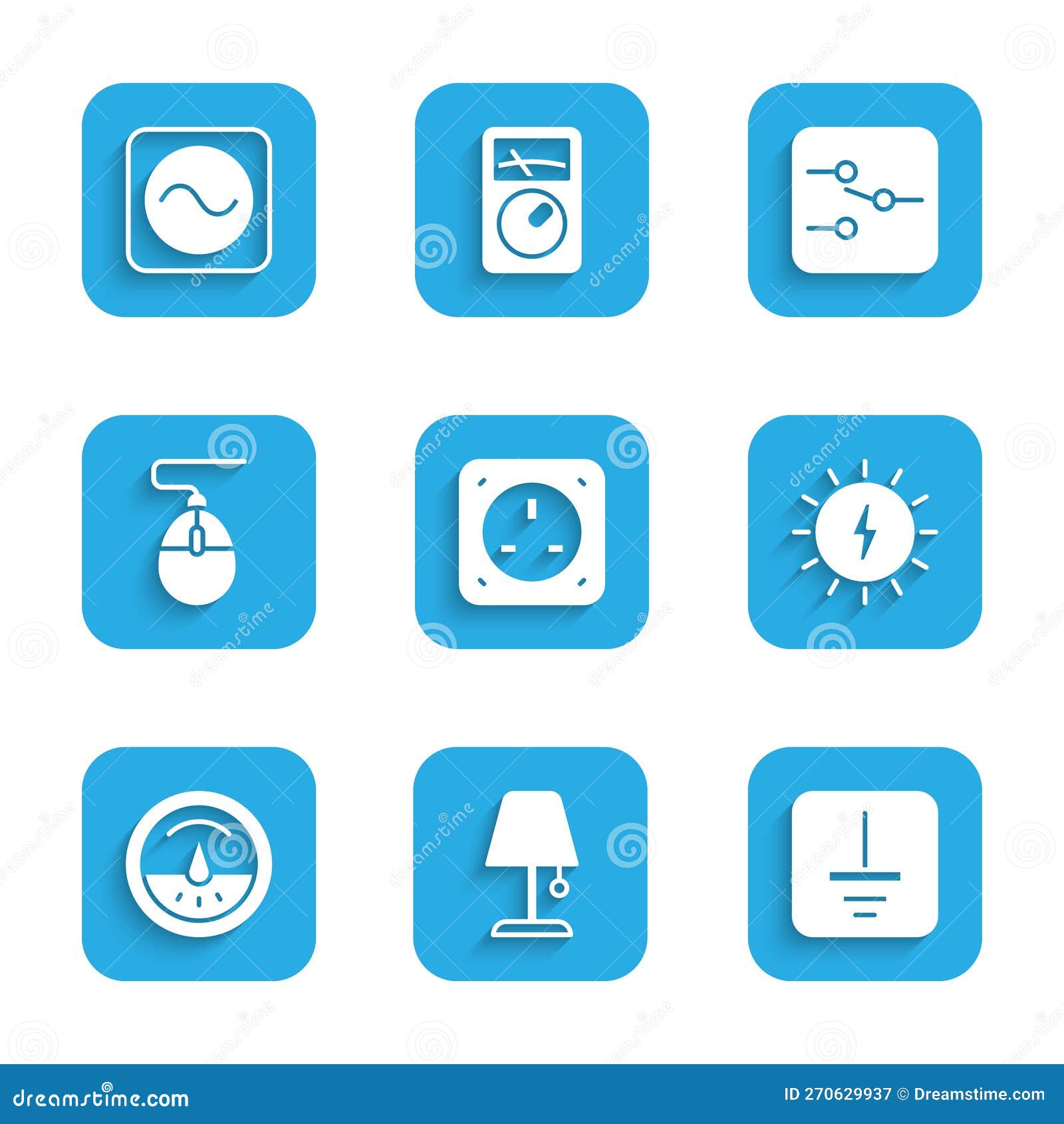 Set Electrical Outlet, Table Lamp, Symbol Ground, Solar Energy Panel ...