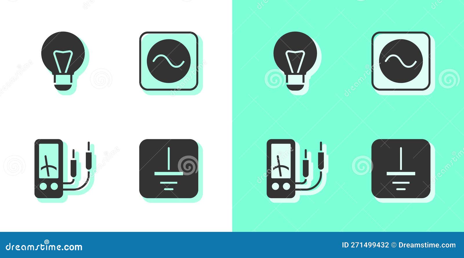 Set Electrical Symbol Ground, Creative Lamp Light Idea, Ampere Meter ...
