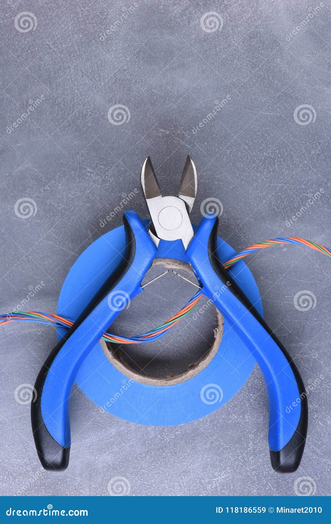Set of Electrical Tool on Metal Background Stock Image - Image of close ...