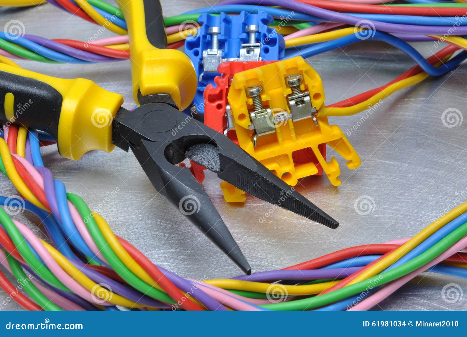 Set of Electrical Tools and Cables Stock Photo - Image of group ...
