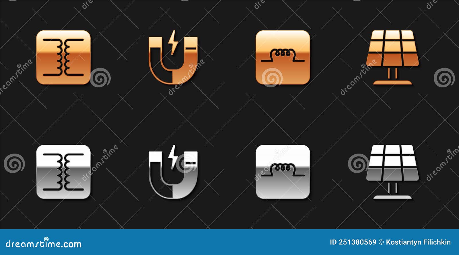 Set Electrical Transformer, Magnet, Inductor in Electronic Circuit and ...