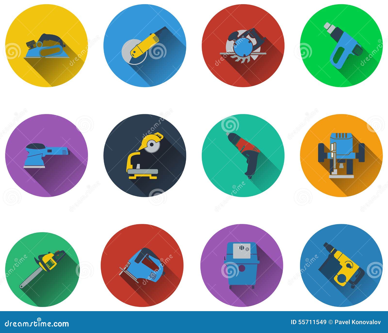 Set of Electrical Work Tools Icons Stock Vector - Illustration of ...