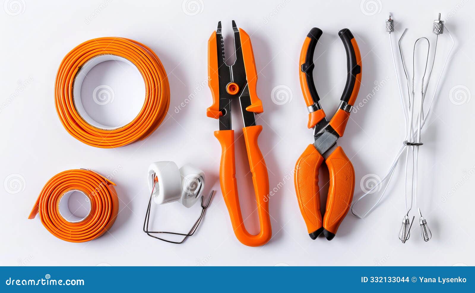 Set of Electrician Tools Isolated on a White Background. Concept of ...