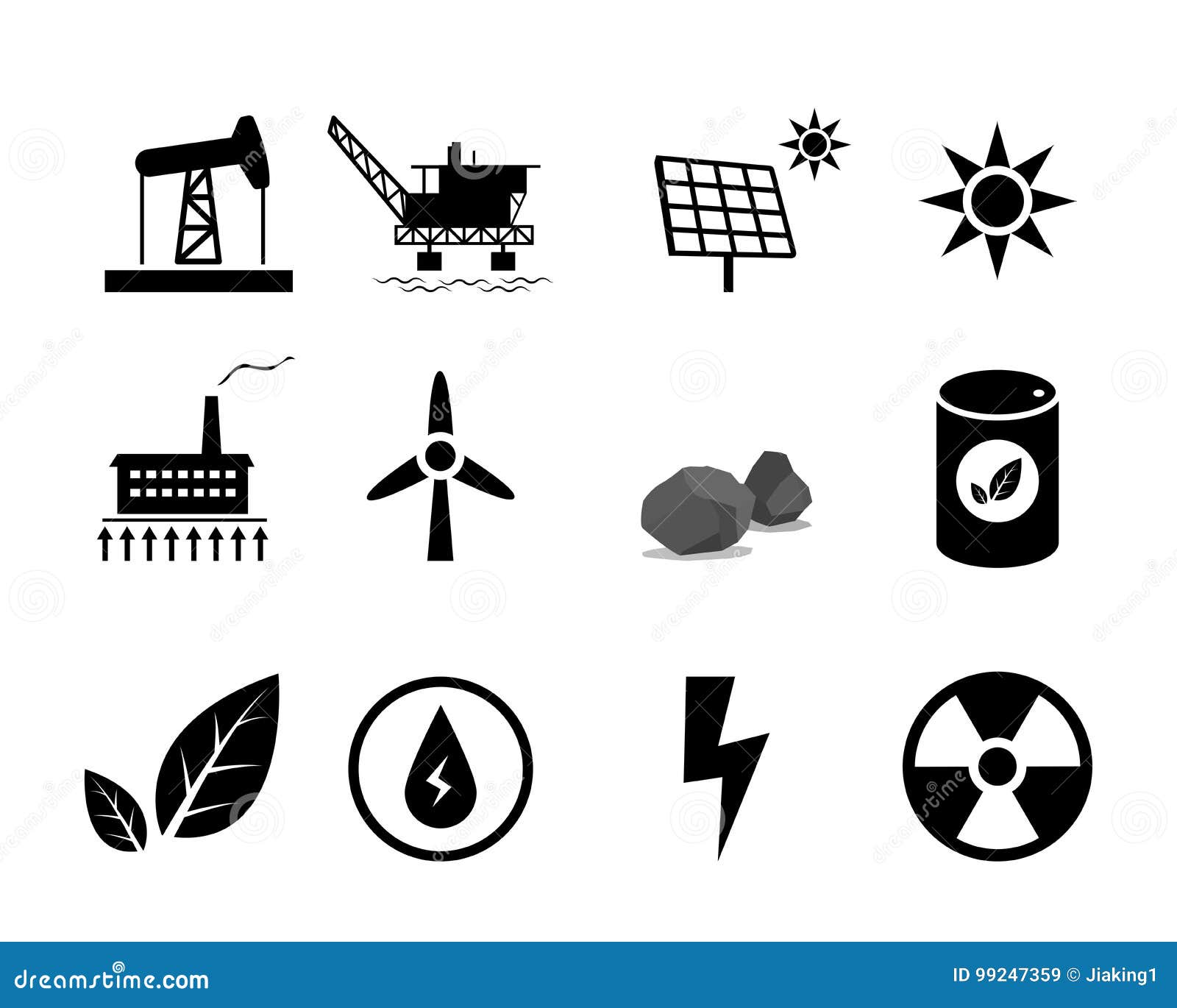 Set of Electricity Generation Icon for Infographic Stock Vector ...