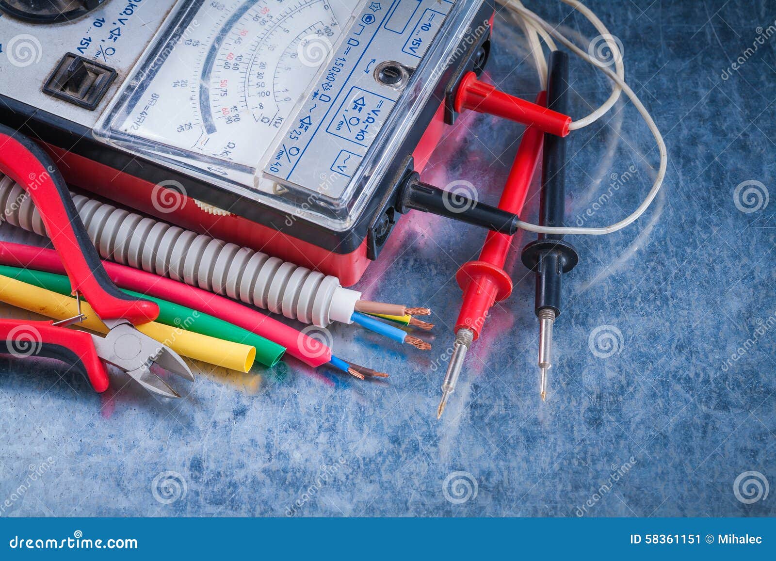 Set of Electricity Tools Close Up View Construction Concept Stock Image ...