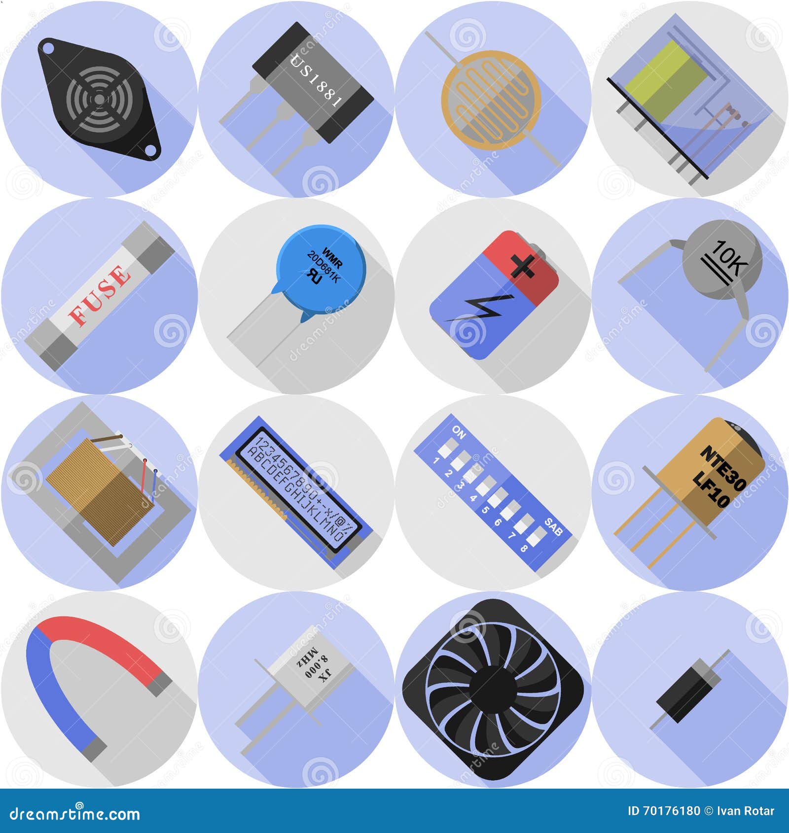 Set electronic component stock vector. Illustration of phototransistor ...