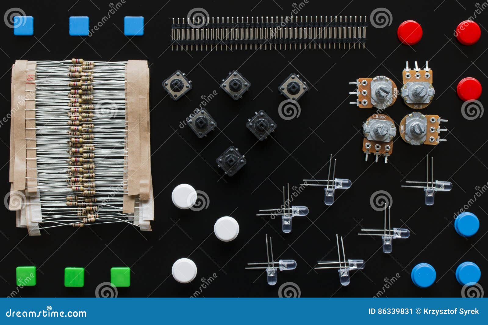 Set of Electronic Components Stock Image - Image of assembly ...