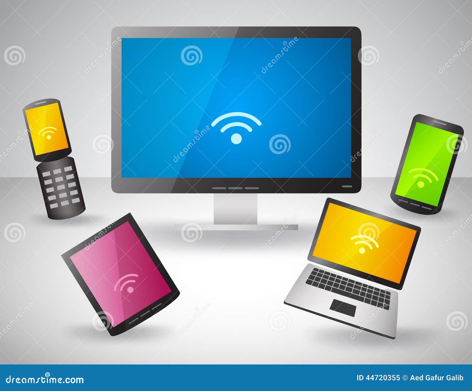 Set of electronic devices stock vector. Illustration of computer - 44720355