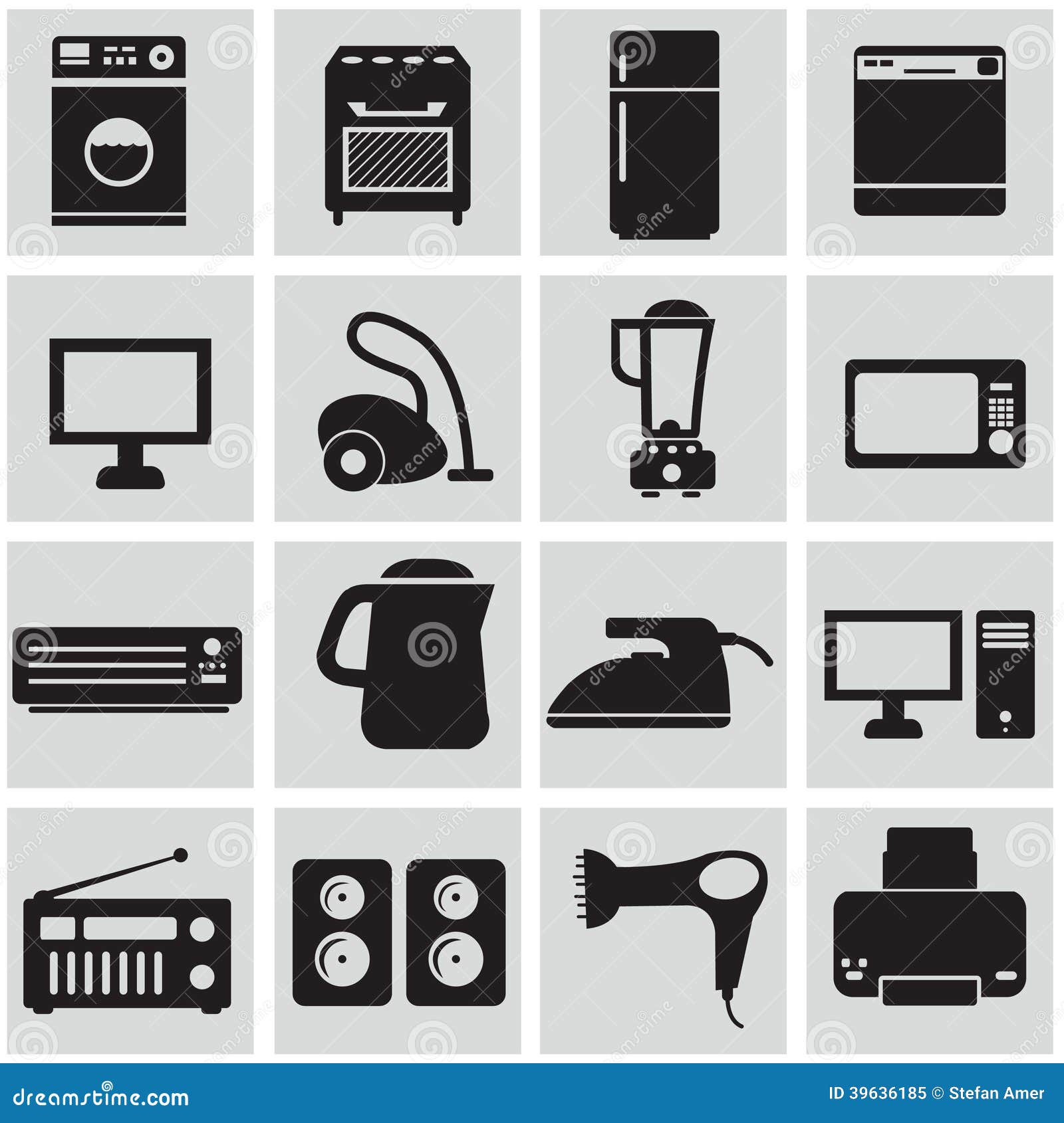 Set of Electronic Home Devices Stock Vector - Illustration of home ...