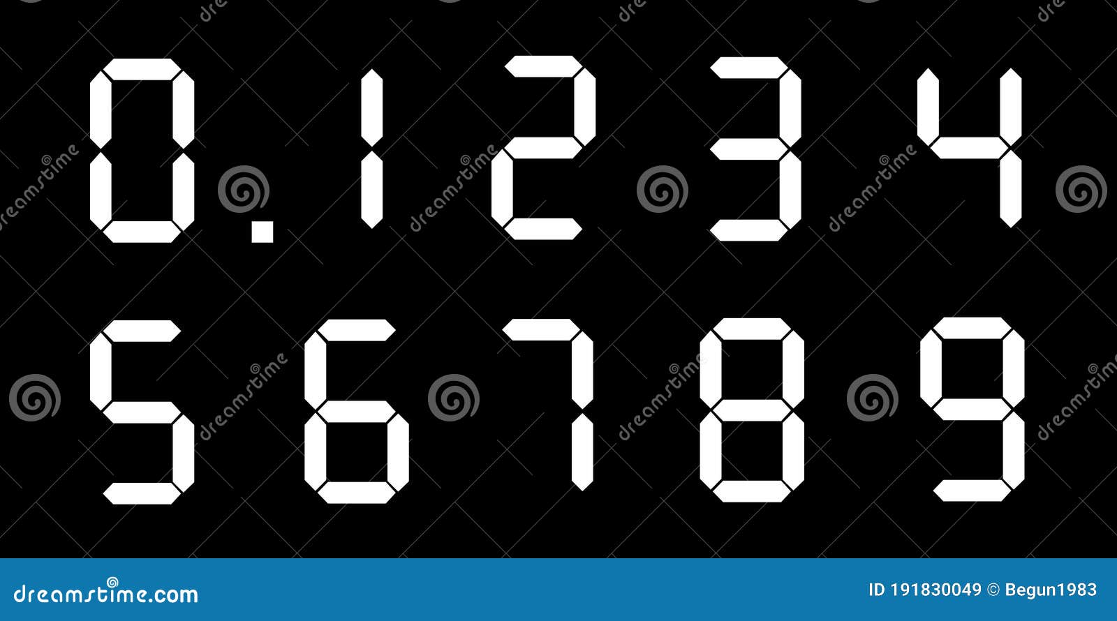 Numbers are Electronic in a Vector.Set of Electronic Numbers Vector ...