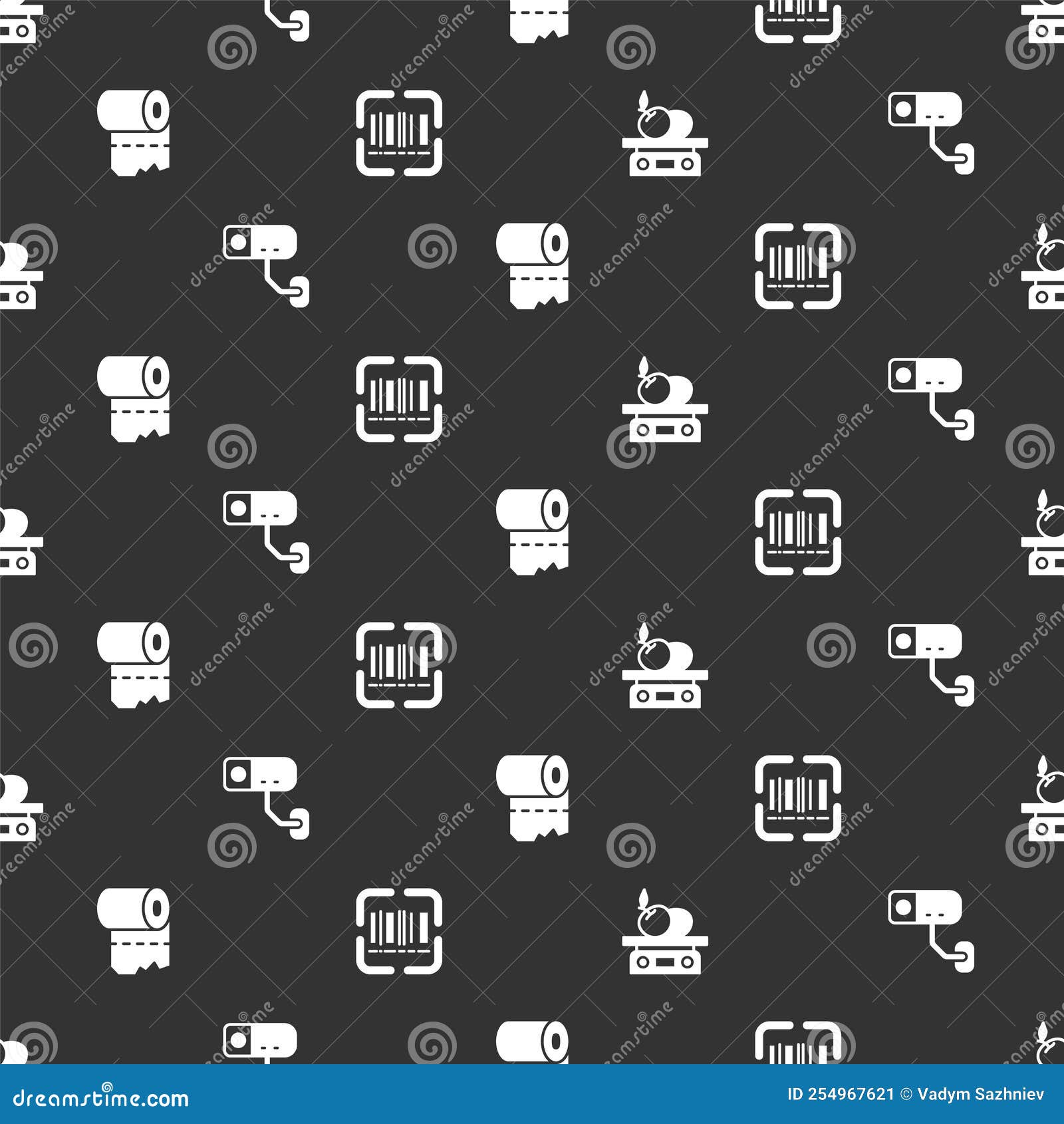 Set Electronic Scales for Product, Security Camera, Toilet Paper Roll ...