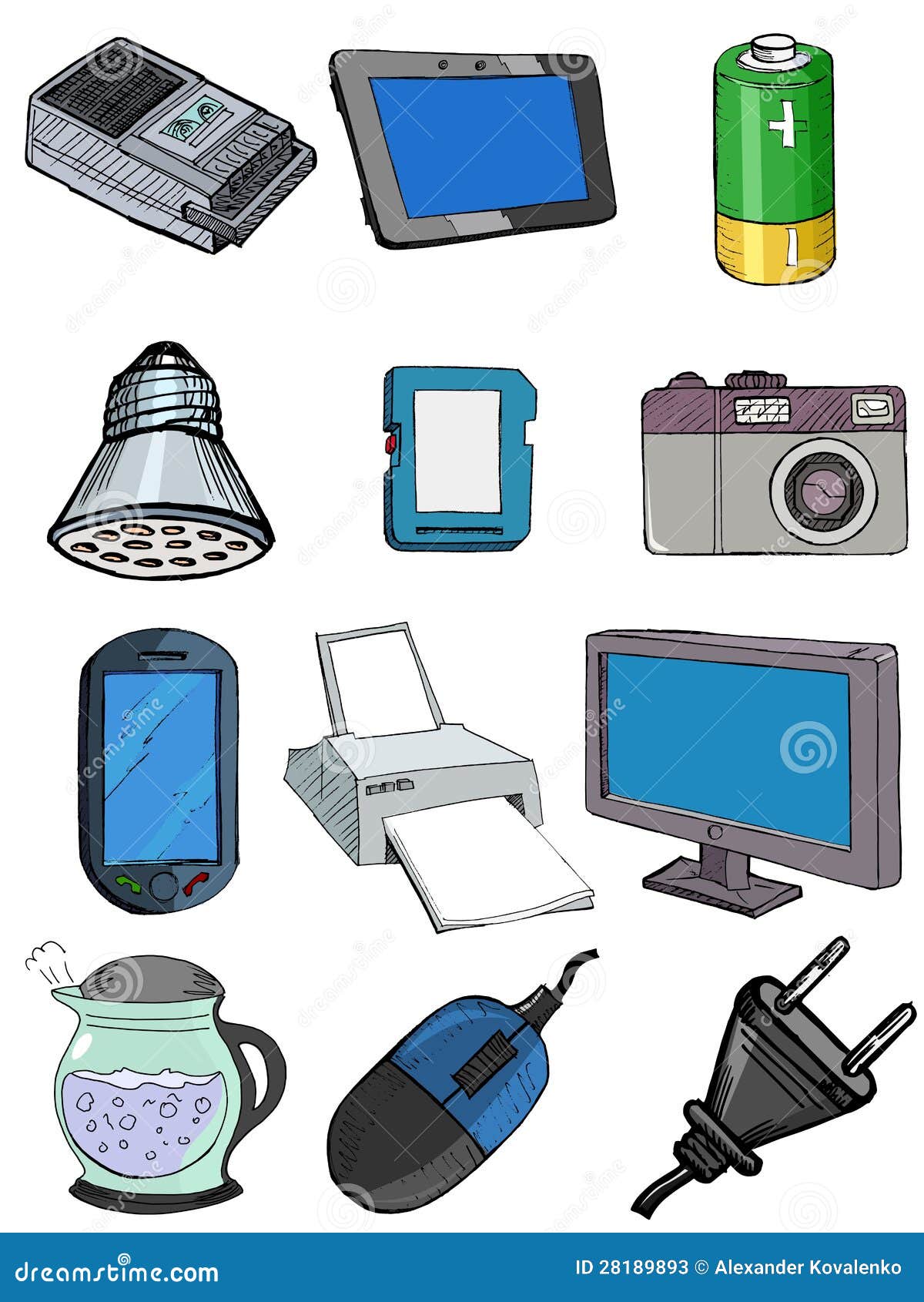 Set Of Electronics Cartoon Vector | CartoonDealer.com #28189893
