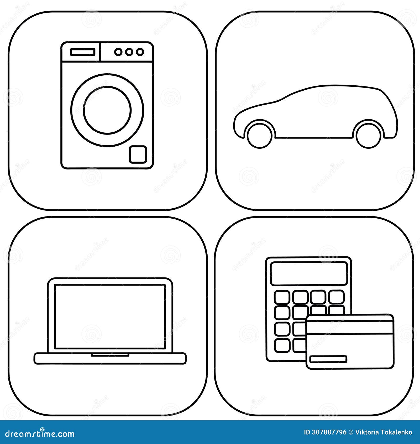 Set of Electronics Icons Logos Symbol Panel Category for Website ...