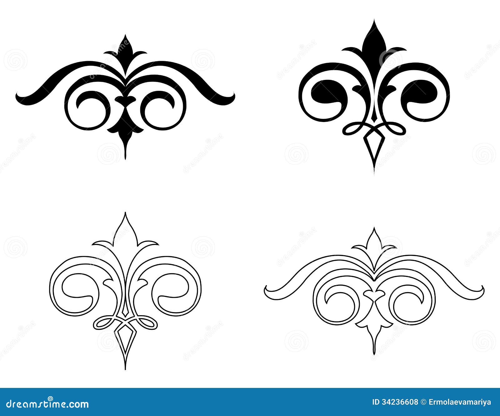 Set Elegance Elements. Vector Stock Vector - Illustration of drawing ...
