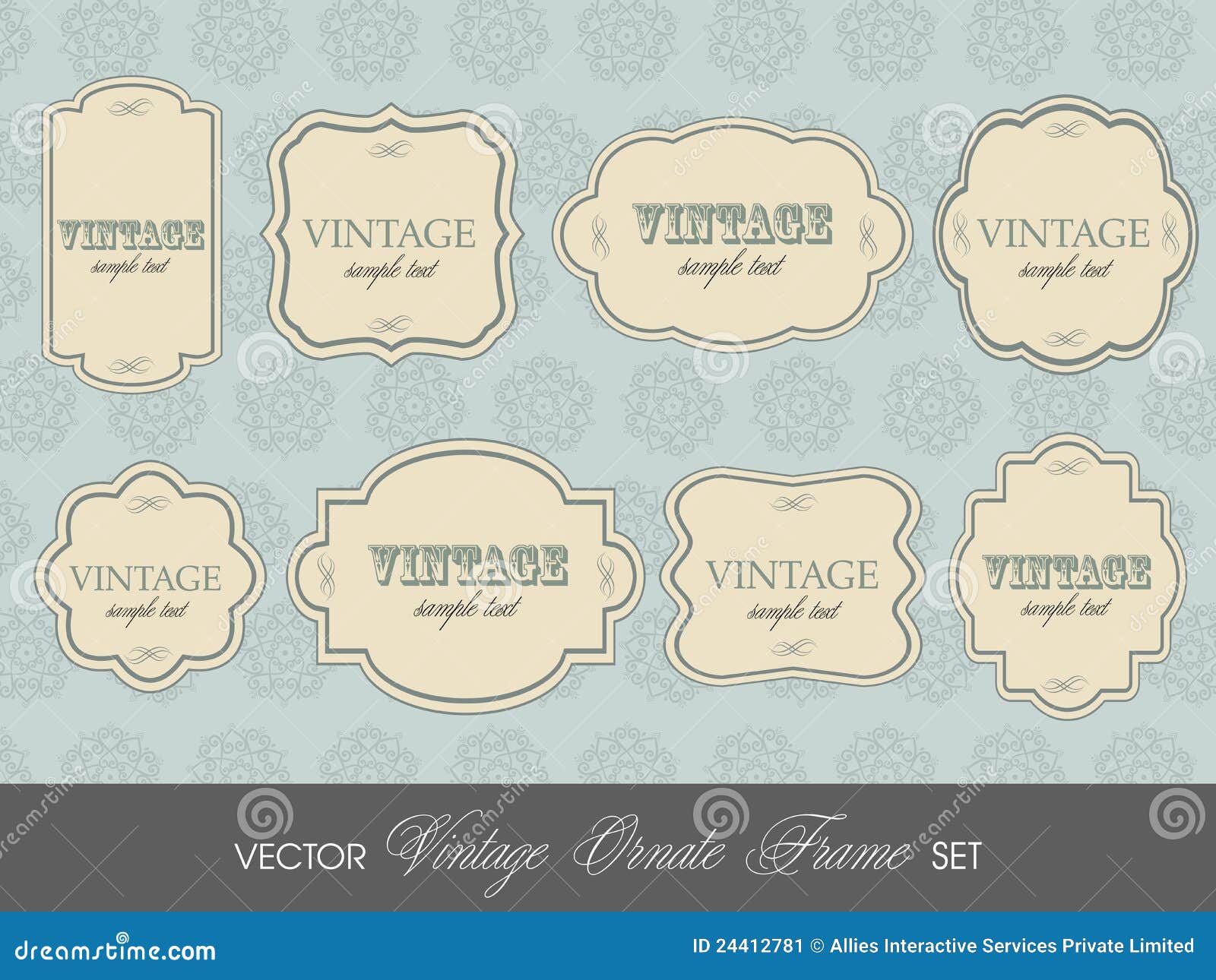 Set of Elegant Colorful RETRO Labels Stock Vector - Illustration of ...