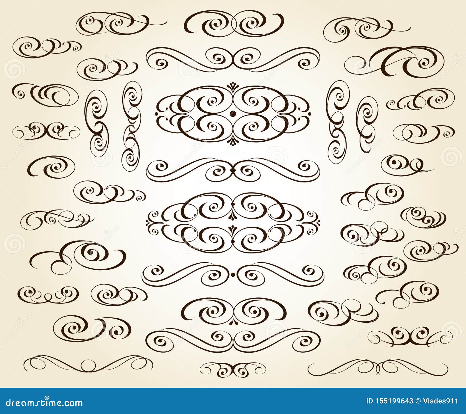 Set of Elegant Decorative Elements. Vector Illustration Stock Vector ...