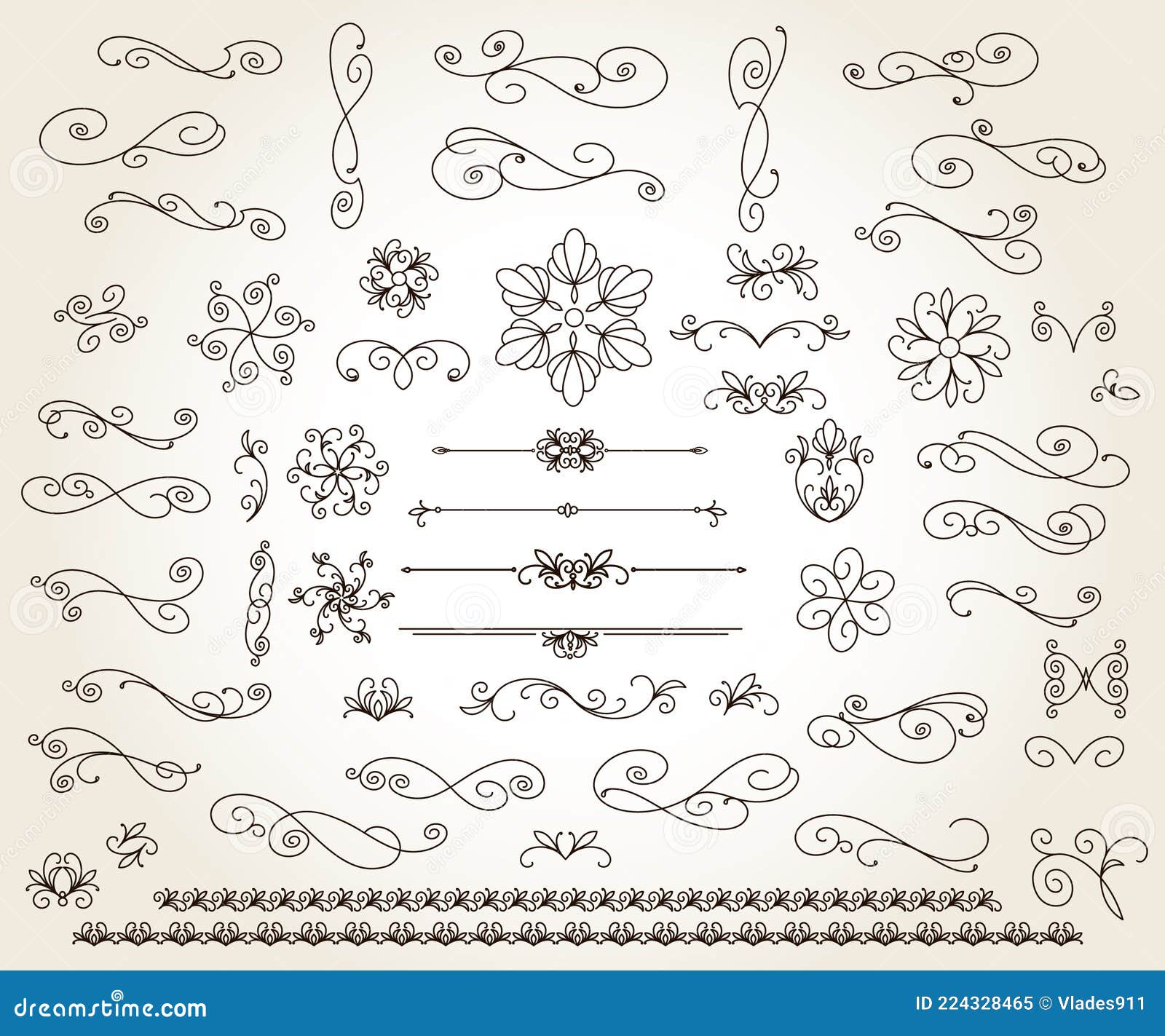 Set of Elegant Decorative Elements. Vector Illustration Stock Vector ...