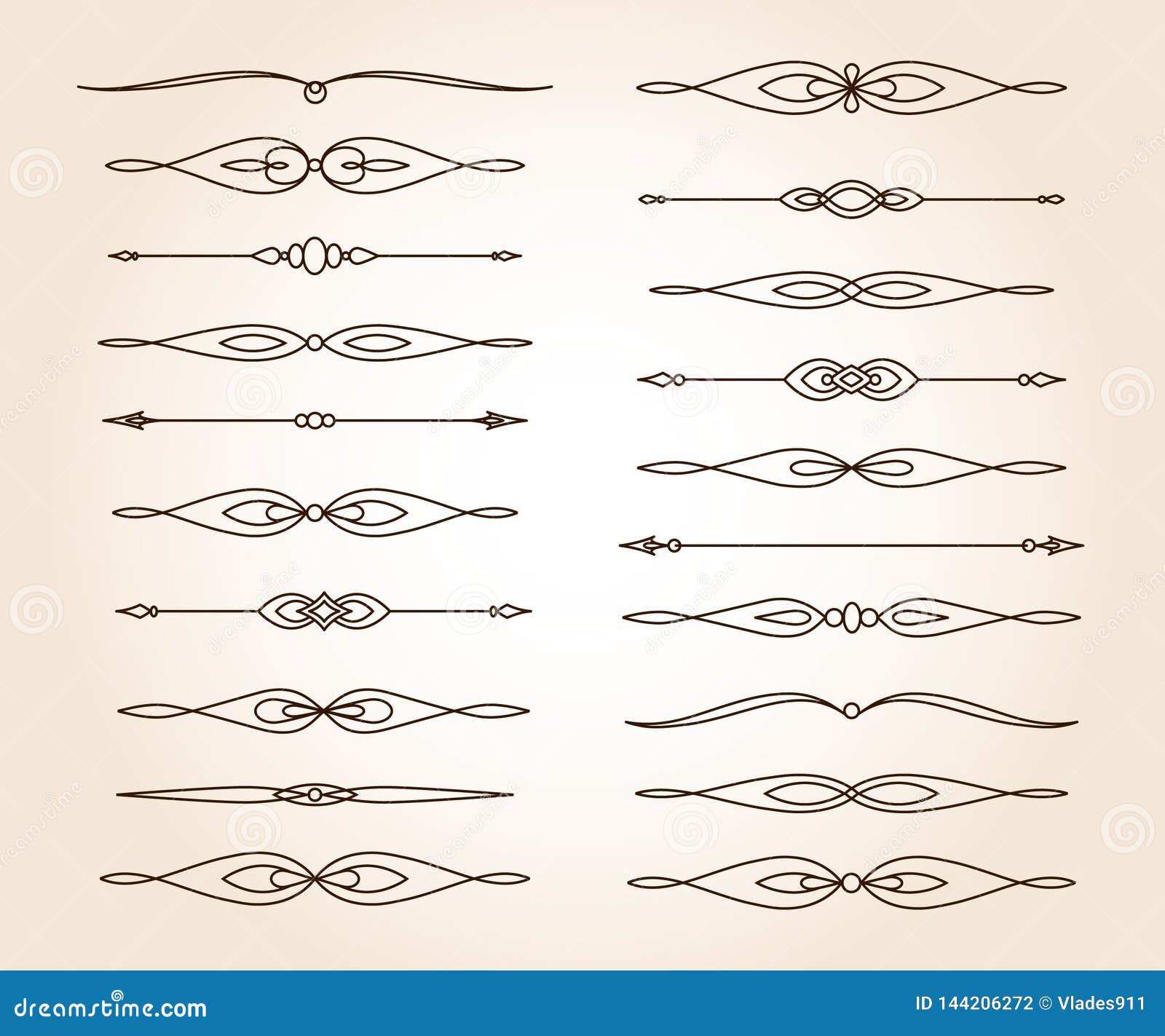 Set Elegant Decorative Scroll Elements. Vector . Vector Illustration ... Set Elegant Decorative Scroll Elements. Vector . Vector Illustration ...