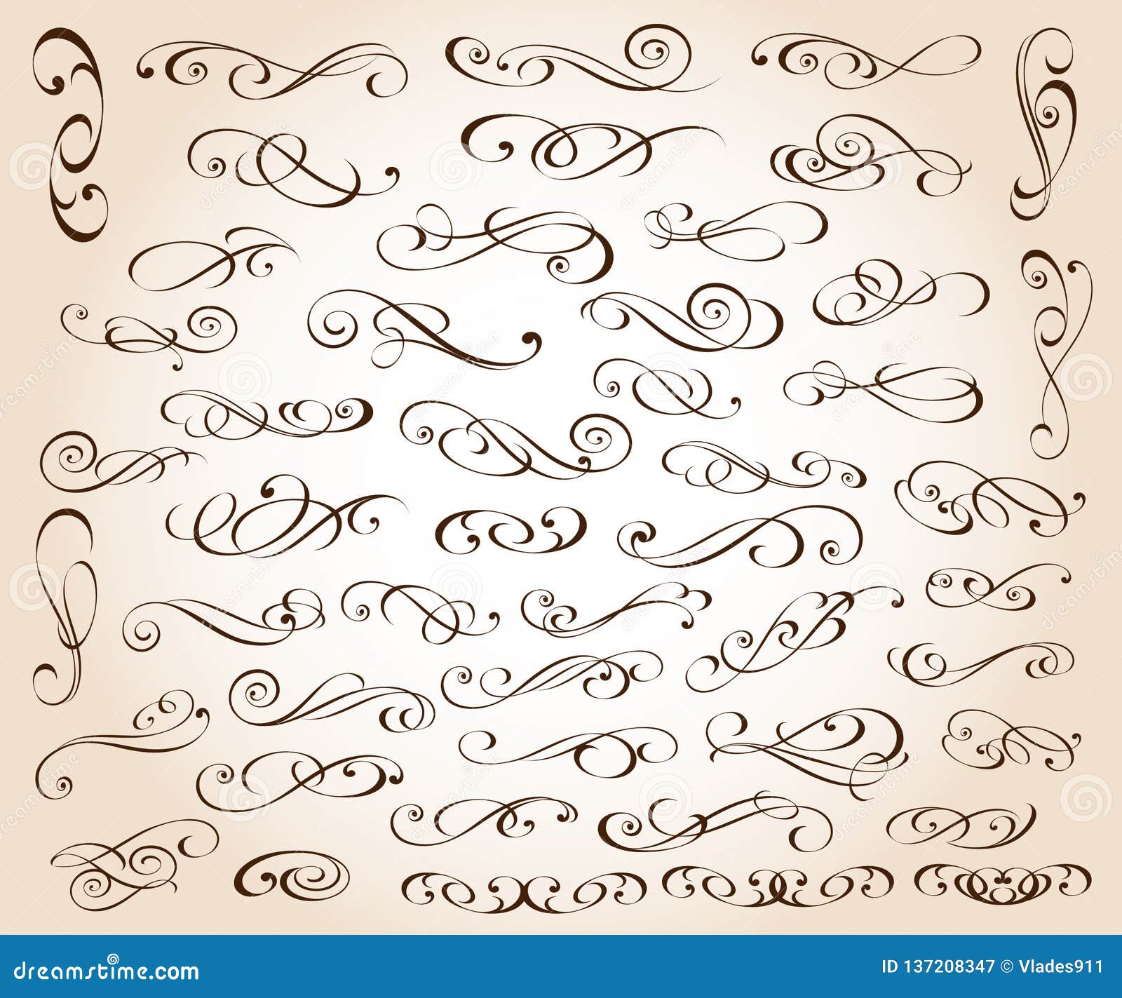 Set of Elegant Decorative Scroll Elements. Vector Illustration Stock ... Set of Elegant Decorative Scroll Elements. Vector Illustration Stock ...