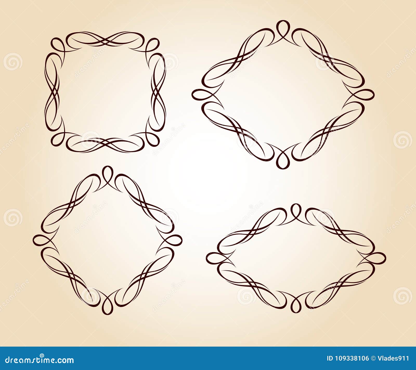 Set Elegant Frame.Vector Illustration Stock Illustration - Illustration ...