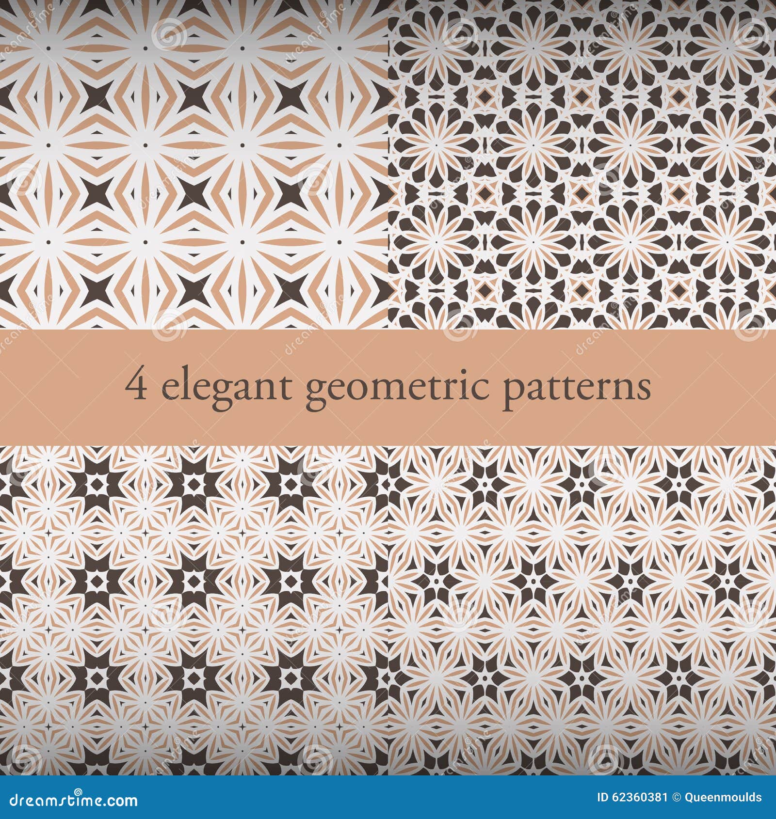 Set of Elegant Geometric Patterns Stock Vector - Illustration of floral ...