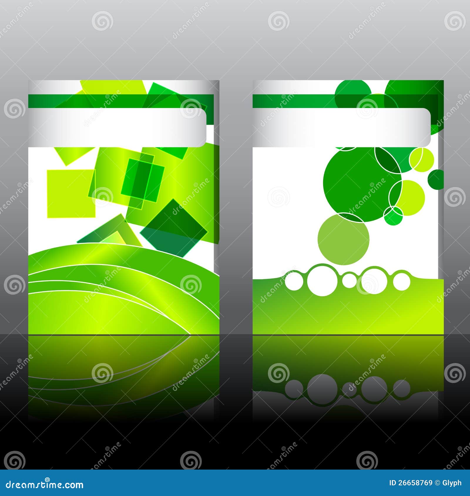 Set of Elegant, Green Flyer Design Stock Vector - Illustration of ...