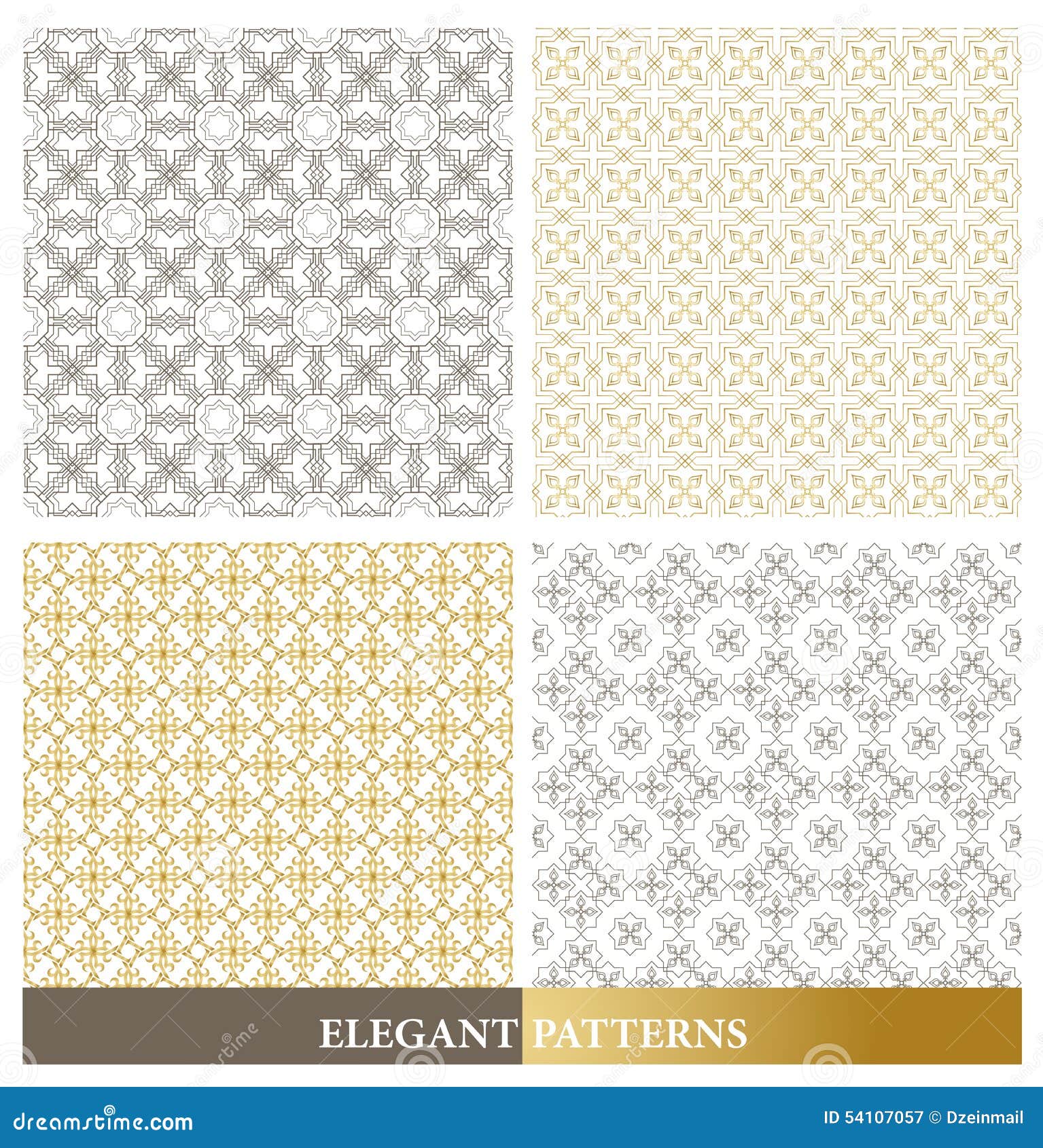 Set of Elegant Islamic or Arabic Seamless Patterns Stock Vector ...