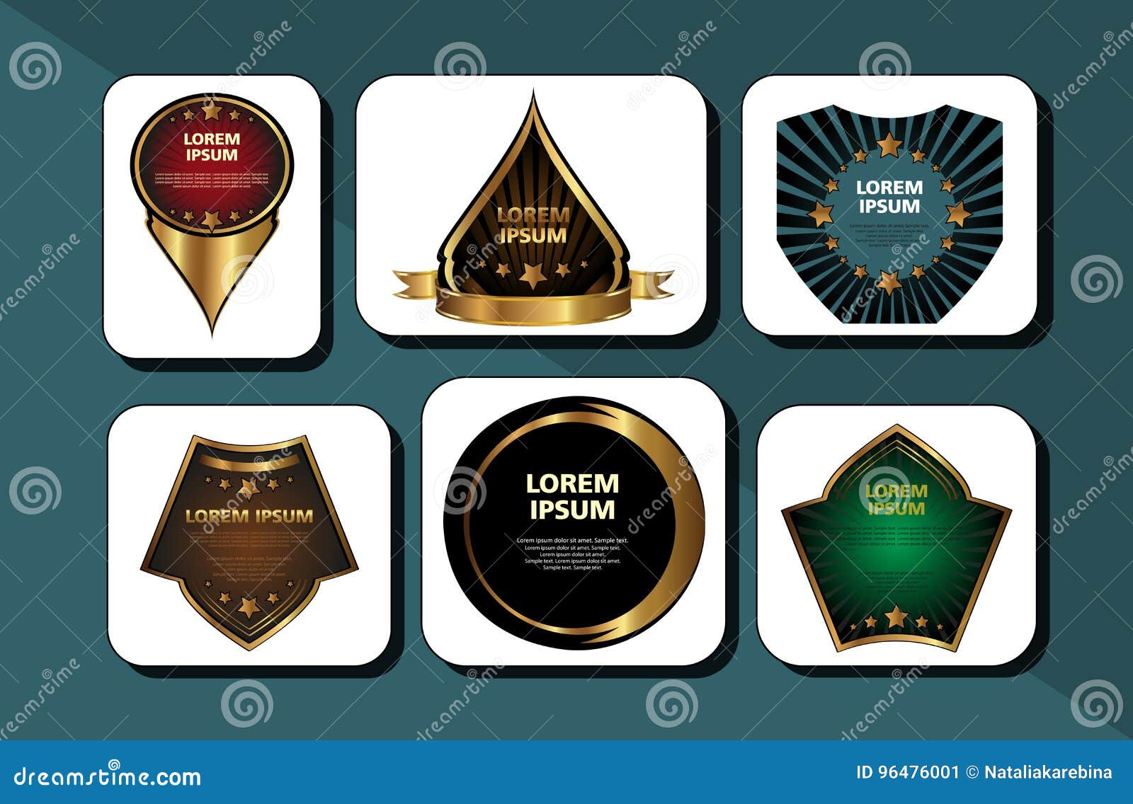 A Set Elegant Labels Design. Collection Stock Vector - Illustration of ...