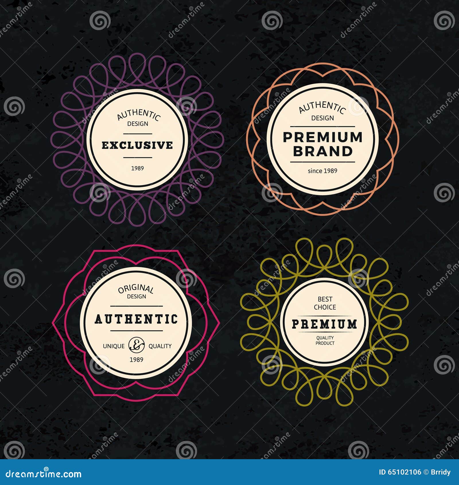 Set Of Elegant Labels With Frames Vector Illustration | CartoonDealer ...