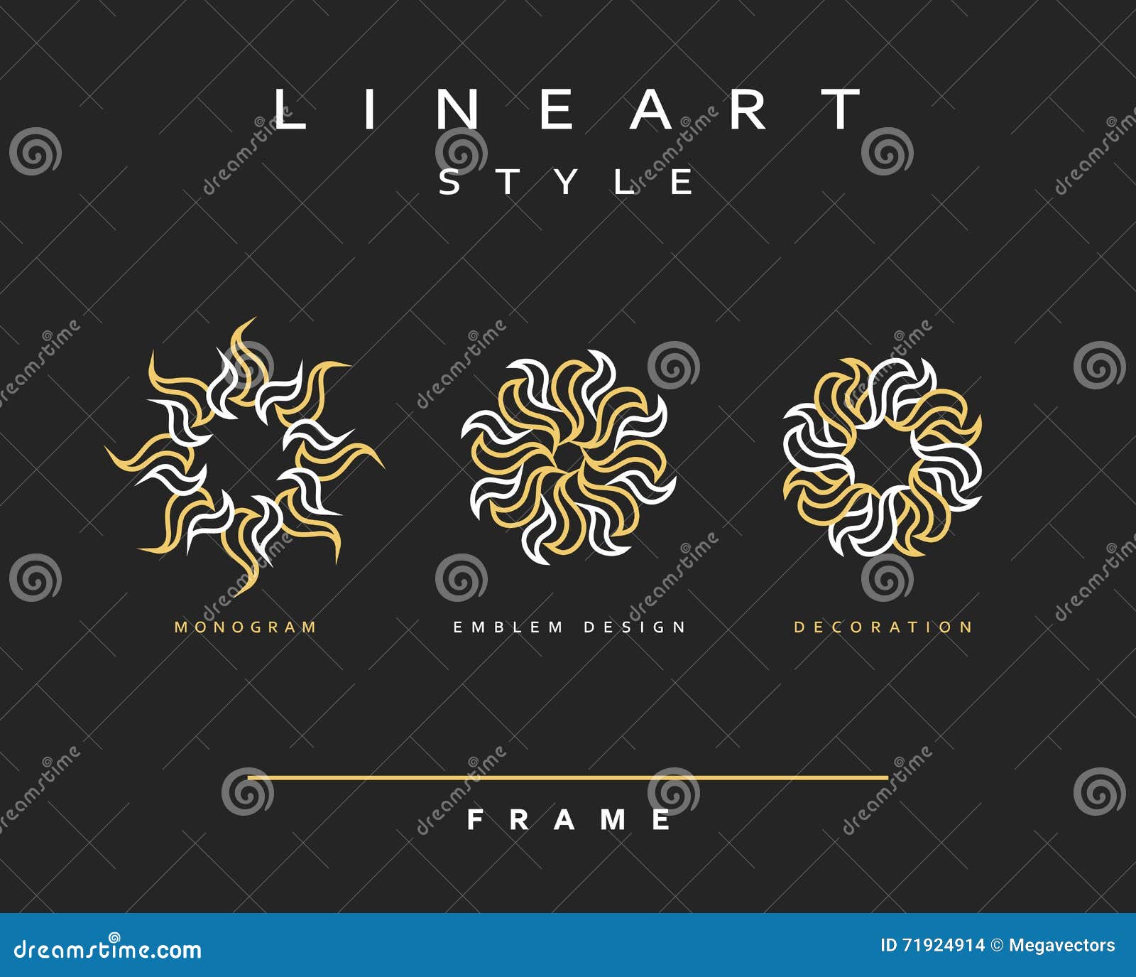 Set of Elegant Line Art Design. Monogram Design Element Stock Vector ...