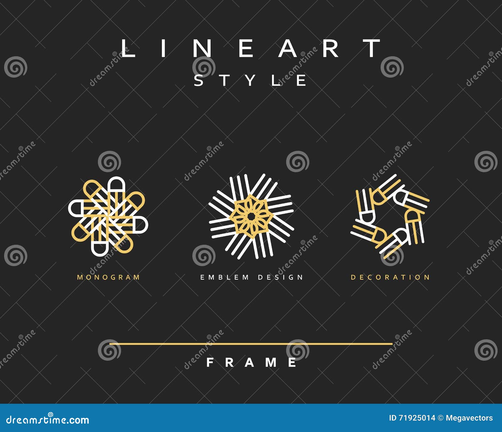 Set of Elegant Line Art Design. Monogram Design Element Stock Vector ...